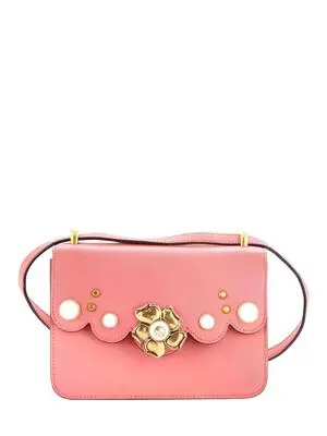 Gucci Pearly Peony Leather Small Shoulder Bag - Pink