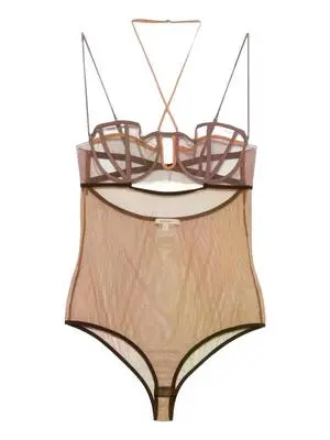 NENSI DOJAKA Petal Bra Bodysuit - Neutrals