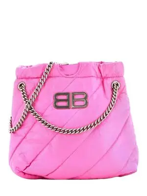 Balenciaga Crush Chain Quilted Crushed Calfskin Xs Tote Bag - Pink