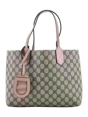 Gucci Reversible Gg Print Leather Small Tote Bag - Pink