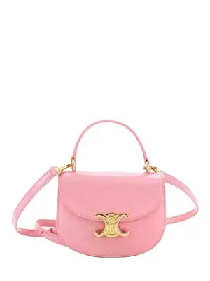 Celine Triomphe Besace Clea Top Handle Flap Bag - Pink