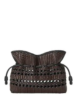 Loewe Leather Woven Flamenco Clutch - Black