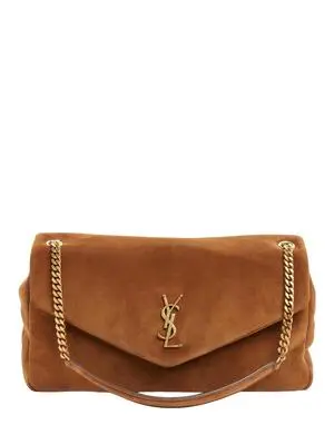 Saint Laurent Large Calypso Suede Shoulder Bag - Caramel Cognac