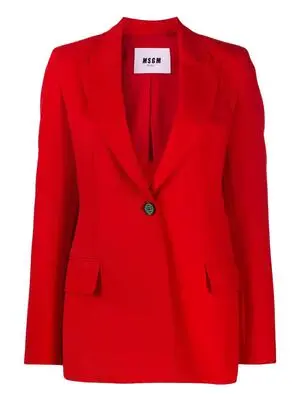 MSGM Single-breasted Blazer - Red