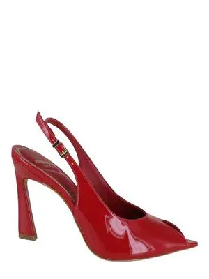 KENNETH COLE Priya Slingback Peep Toe Pump Red Patent