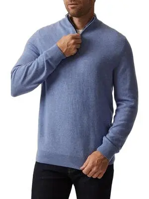 34 Heritage Cashmere Quarter-zip Sweater - Skipper Blue