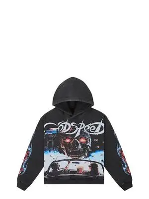GODSPEED Drive In Graphic Hoodie - Black Wash