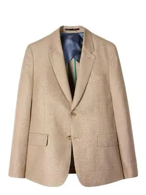 Paul Smith Tan Sharkskin Linen-wool Buggy-lined Blazer - Brown