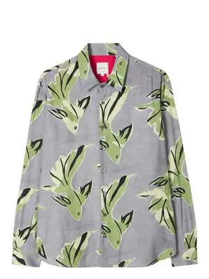 Paul Smith Mauve 'le Peche Fish' Print Viscose Shirt - Purple