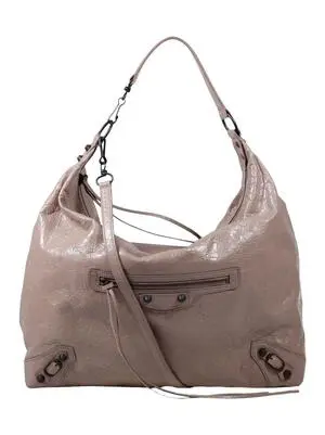 Balenciaga Le City Medium Leather Hobo Bag - Beige