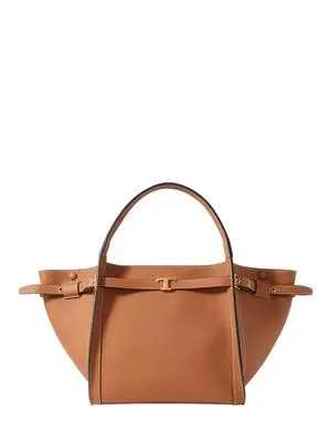 TOD'S Textured-Leather Tote Brown