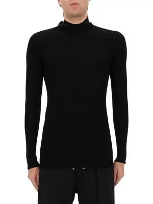 Rick Owens Ribbed Turtleneck Sweater - Black
