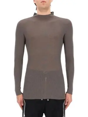 Rick Owens Ribbed Turtleneck Sweater - Grey