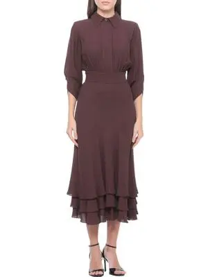 Elisabetta Franchi Midi Dress - Brown