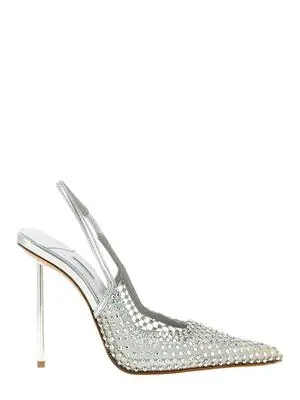 LE SILLA Embellished Slingback Pumps - Silver