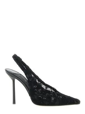 LE SILLA Lace Slingback Pumps - Black