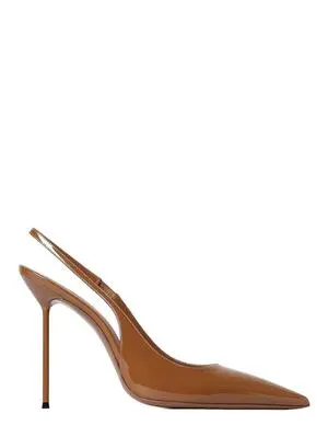 Paris Texas Pointed Toe Stiletto Slingback Pumps - Brown