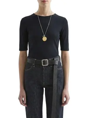 JIL SANDER Crewneck Top - Black