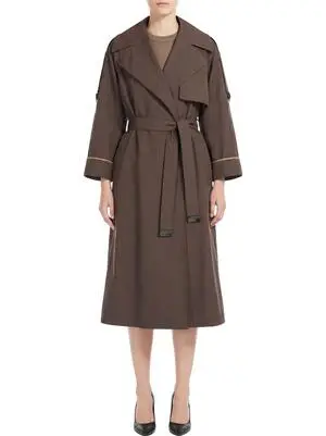 Max Mara Belted Trench Coat - Mud