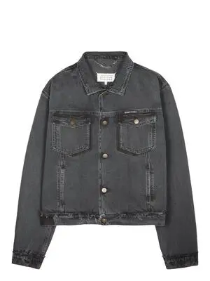 MAISON MARGIELA Denim Jacket With Logo - Black