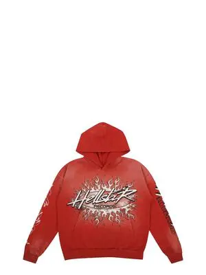 HELLSTAR Greatest Hits Records Hoodie - Red