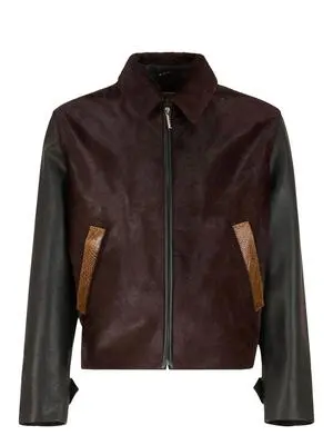 Marni Two-tone Leather Biker Jacket - Black