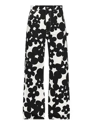 Marni Flower Print Trousers - Black