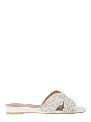 Carvela Gala Crystal-embellished Mules - White