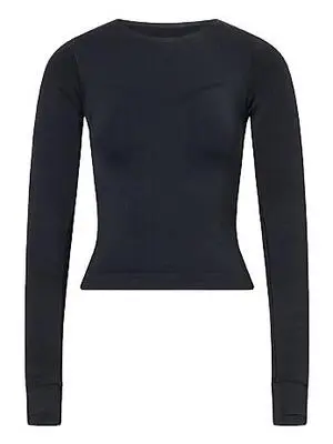 ADANOLA Long-sleeve Workout Top - Black