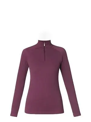 Sweaty Betty Ribbed Chevron Half-zip Base Layer Ski Top - Plum Purple