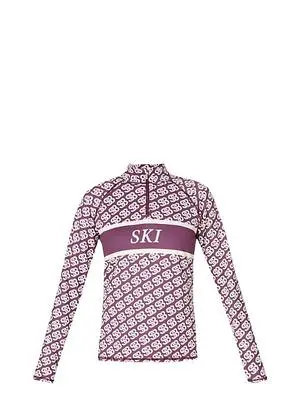 Sweaty Betty Therma Ski Half-zip Top - Purple Stripe Print
