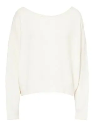 Free People Round-neck Wool-blend Jumper - White Combo