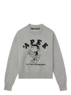AAPE BY *A BATHING APE Crew-neck Graphic Sweater - Grey