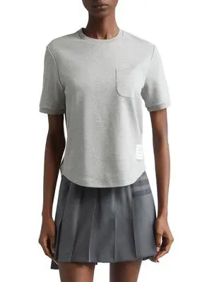 Thom Browne Milano Cotton Pocket T-shirt - Light Grey