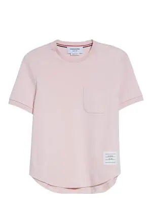 Thom Browne Milano Cotton Pocket T-shirt - Light Pink