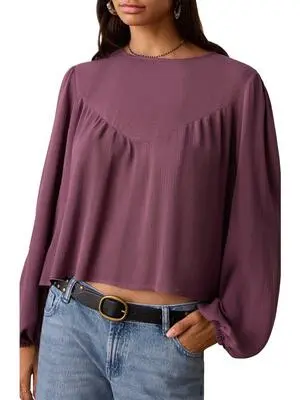 Mango Blouson Sleeve Shirt - Purple