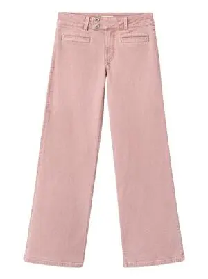 Mango Low Rise Straight Leg Jeans - Pastel Pink