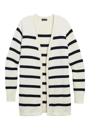 Vineyard Vines Stripe Open Front Cotton Cardigan - Stripe - Marsh/navy