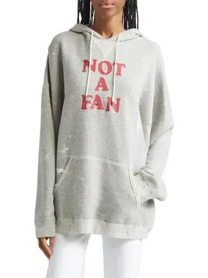 R13 Not A Fan Oversized Graphic Hoodie - Heather Grey