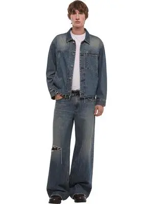 Helmut Lang Cropped Denim Trucker Jacket - Tinted Vintage Blue