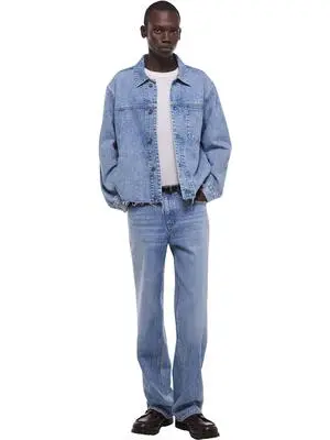 Helmut Lang Cropped Denim Trucker Jacket - Vintage Blue Wash