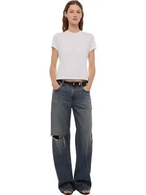 Helmut Lang Destroyed Bootcut Jeans - Tinted Vintage Blue