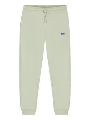 Hugo Cotton-terry Sweatpants With Logo Patch - Light Green