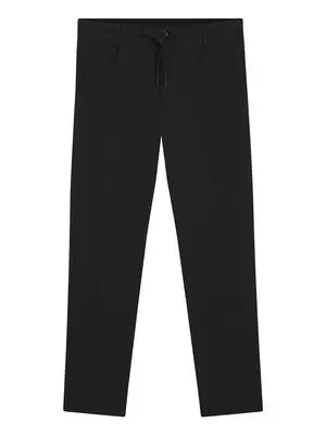 Hugo Performance-stretch Modern-fit Trousers In Ottoman Fabric - Black