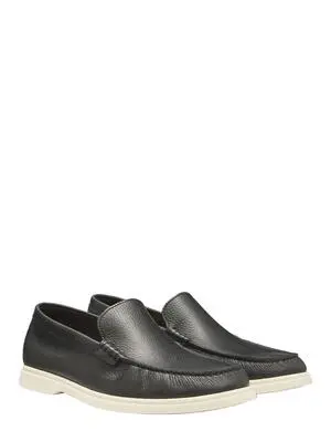 BOSS Logo-detail Leather Moccasins - Black