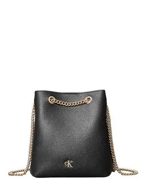 Calvin Klein Minimal Monogram Bucket Bag - Black
