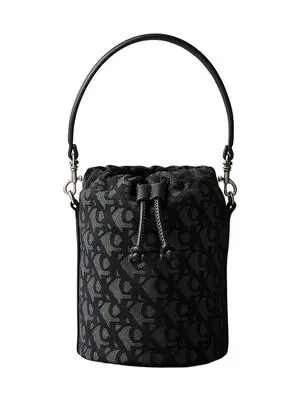 Calvin Klein Allover Monogram Bucket Bag Black Aop/ Black