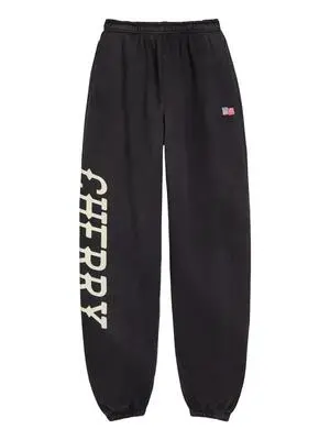 CHERRY LA Hollywood Logo Flag Trousers - Black