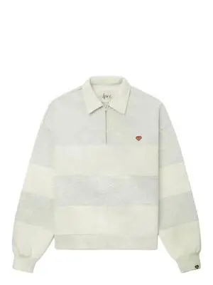 APEE™ BY *A BATHING APE® Striped Zip Polo Shirt - Grey