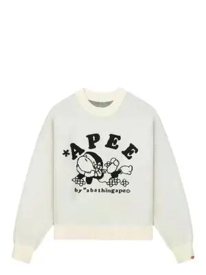 APEE™ BY *A BATHING APE® Lisa Crew-neck Sweater - Neutrals